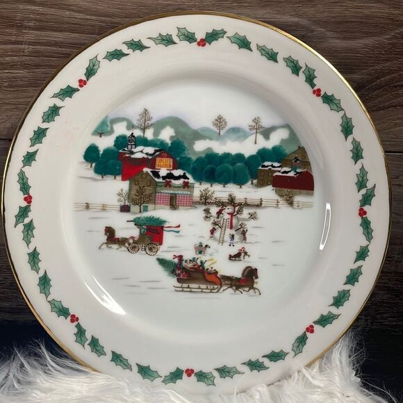Holiday | Vintagecountrychristmas Collection Porcelin Ware 1 Plate Gold ...